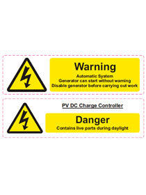 Battery Hazard label ( 160mm*44mm x2 ) — Newsphere Solar (Pty) Ltd